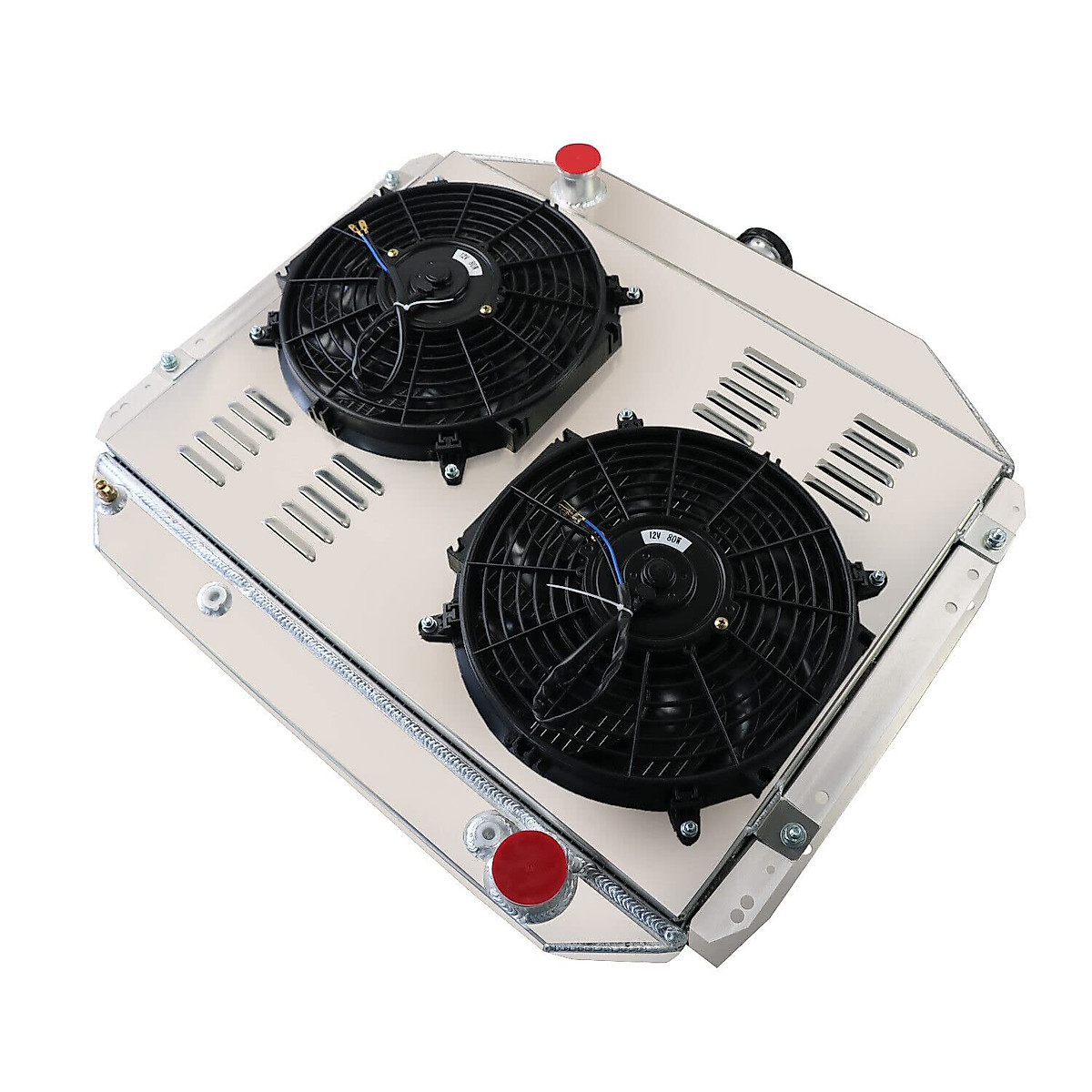 Cubauto 4 Row Aluminum Radiator For 1966-1979 Ford F100 F150 F250 F350 L6 V8 Truck 1967 1969 1972 1975 1977,Radiator +Shroud Fan +Relay Kit