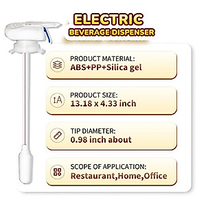 FOCHIER F Automatic Drink Dispenser, 2PCS Electric Tap for Milk Juice, Drink Dispenser with Stainless Straw Cleaning Brush, Milk Dispenser for Kids, Beverage Dispenser for Party Wedding