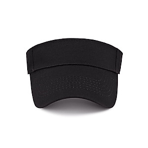 Century Star Visors for Women Mens Sun Visor Hats Sports Outdoor Hat Tennis Running Summer Adjustable Beach Cap for Dad Deep Black One Size