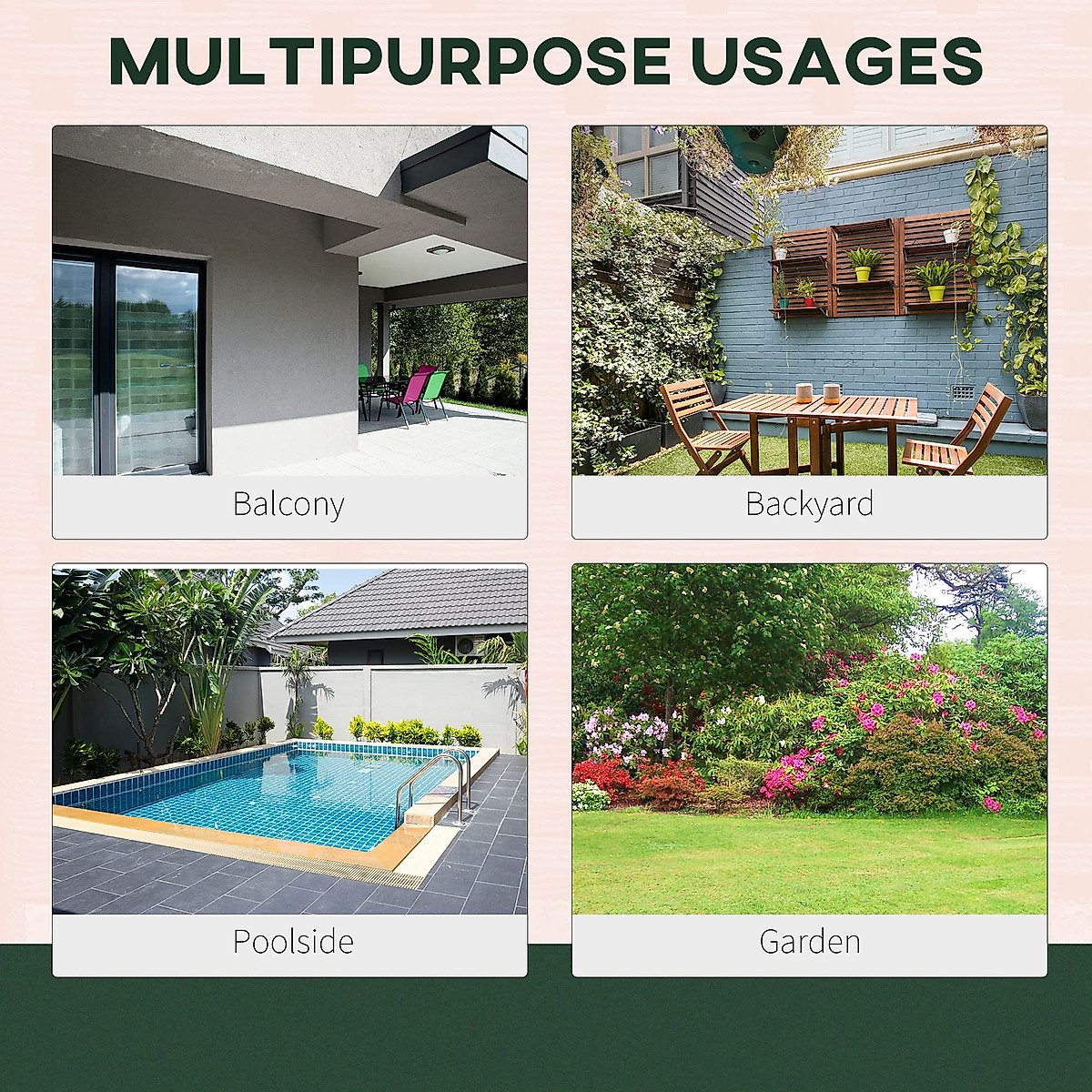 Outsunny 6 Piece Wood Patio Furniture Set, Outdoor Sectional Sofa with Cushions and Coffee Table, Acacia Wood Conversation Set Couch, Cream White