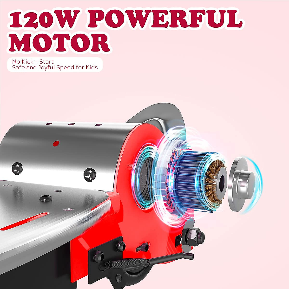 MAXTRA E120 Electric Scooter with Removable Seat, 60 Mins Long Battery Life ＆ up to 10mph, Adjustable Height for Kids Ages 6-12