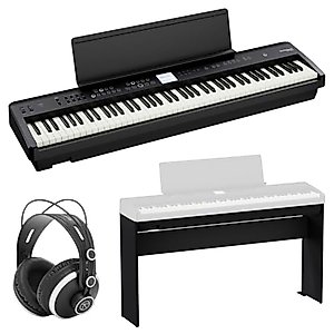 Roland FP-E50 88-Key SuperNATURAL Digital Piano Bundle with KSFE50 Custom Stand, Monitoring Headphones