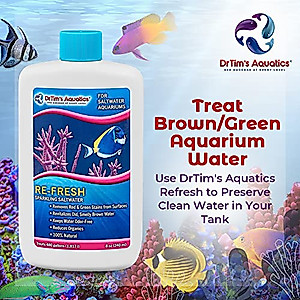 DrTim’s Aquatics Re-Fresh for Saltwater Aquariums – 100% Natural Fish Tank Sanitizer & Revitalizer Conditioner Solution for Fresh, Crystal-Clear, Sparkling Water - 4oz