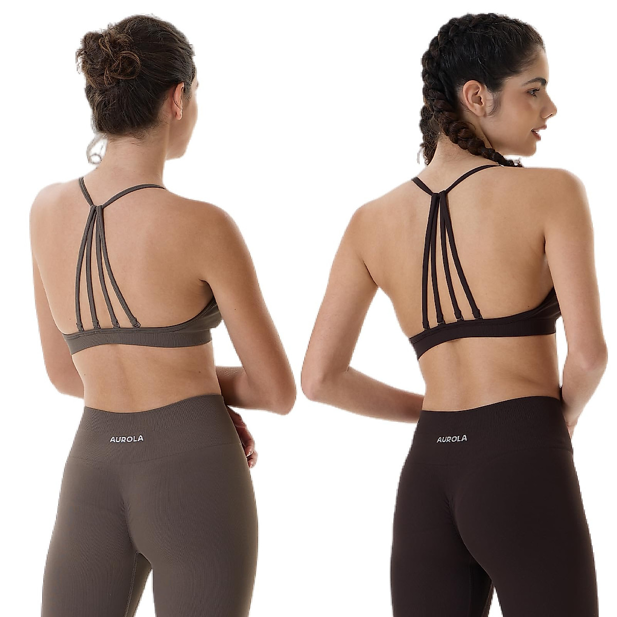 AUROLA Seamless Mercury Workout Sports Bras for Women Athletic Removable Adjustable Backless Minimal Top