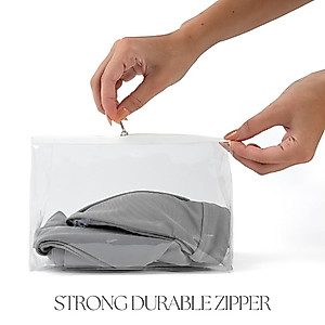 Caitlin Jaymes Bikini Organizing Bags (Pack of 10) - Clear Swimwear Storage Bags for Closet | Drawer Organization for Women's Swimsuits - Small