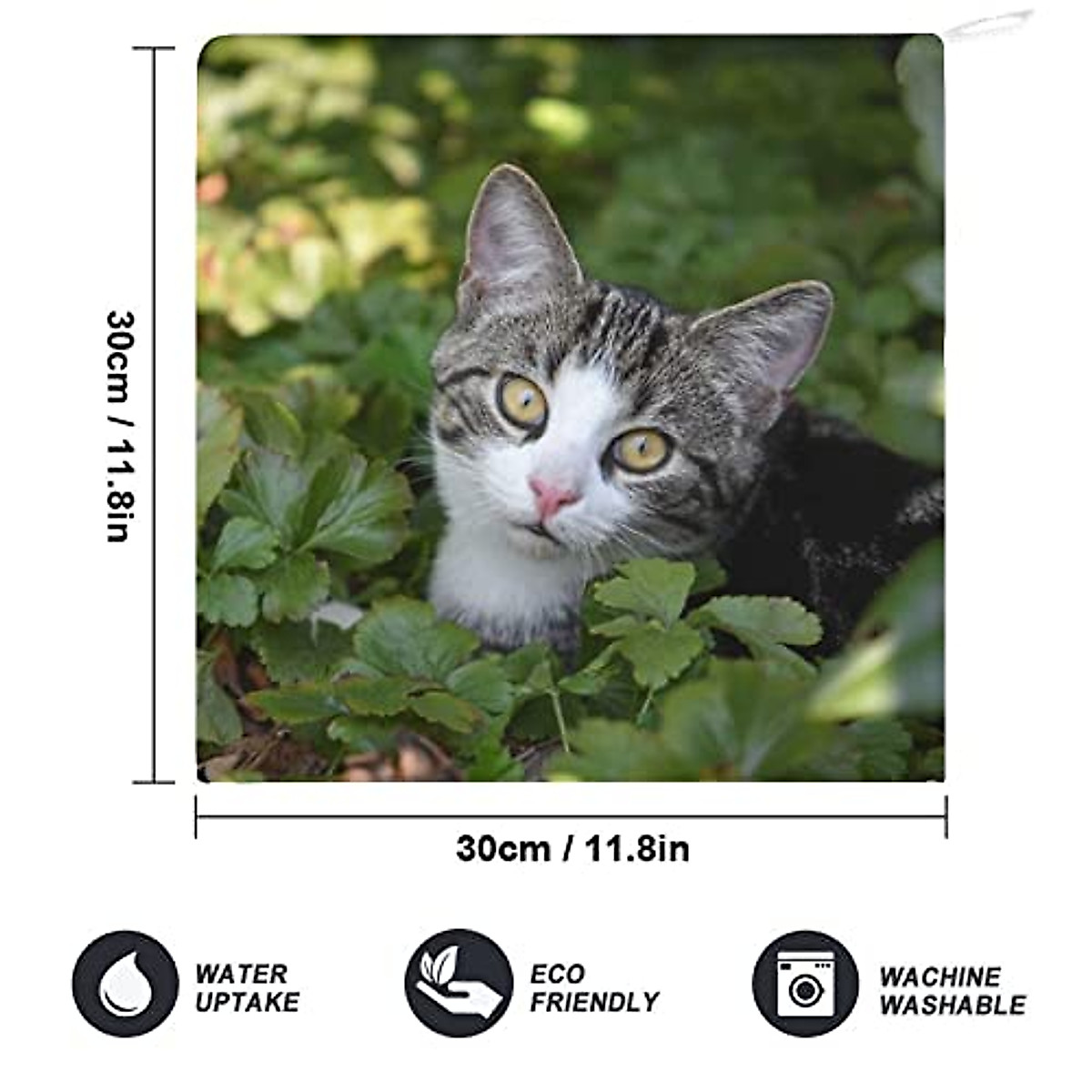 Lurnise Hand Towel Cat Leaves Hand Towels Dish Towel Lanyard Design for Bathroom Kitchen Sports