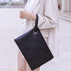 HANDAFA Patchwork Western Clutch Evening Handbag Color Block Clutch Bag Wristlet Handbags For Women(Black)