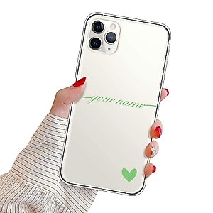 Suhctup Custom Cover for Huawei P30 PRO TPU Case with Heart Text Customizable Gift Case Ultra Thin Soft Clear Silicone Fashion Shockproof Case (Green)