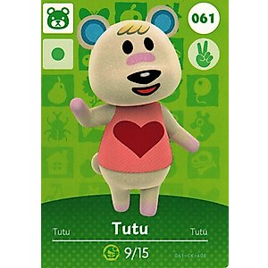 Nintendo Animal Crossing Happy Home Designer Amiibo Card Tutu 061/100 USA Version
