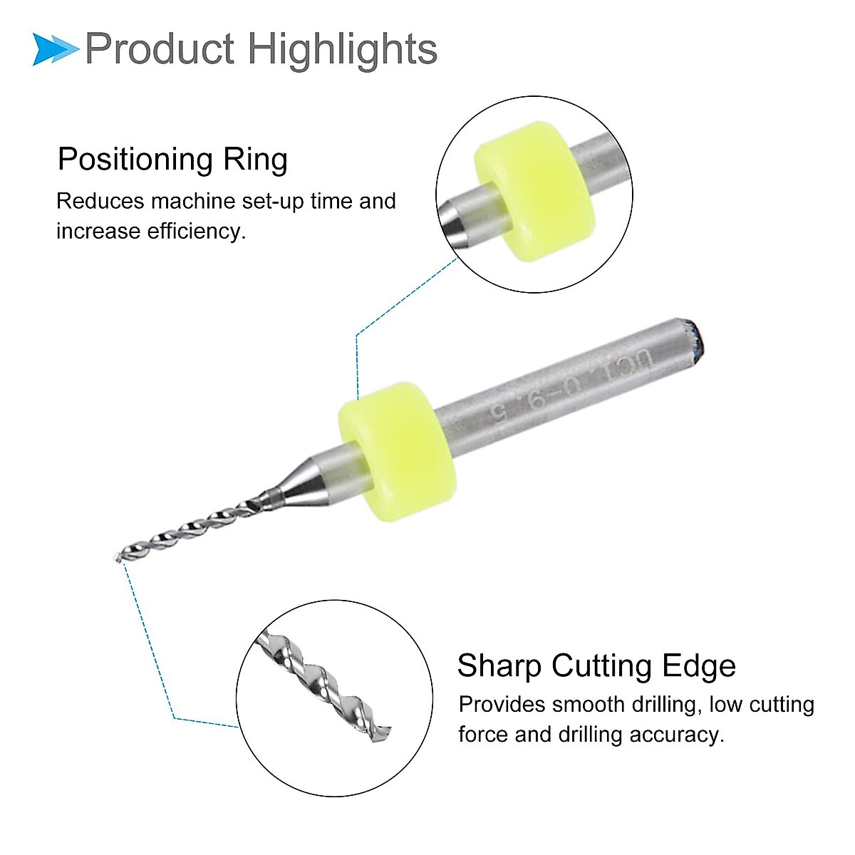 CoCud Micro PCB Drill Bits, 1/8" Shank 1mm Cutting Edge, Tungsten Carbide Print Circuit Board Drill Bit - (Applications: for CNC Drilling Engraving Machine), 10-Pieces