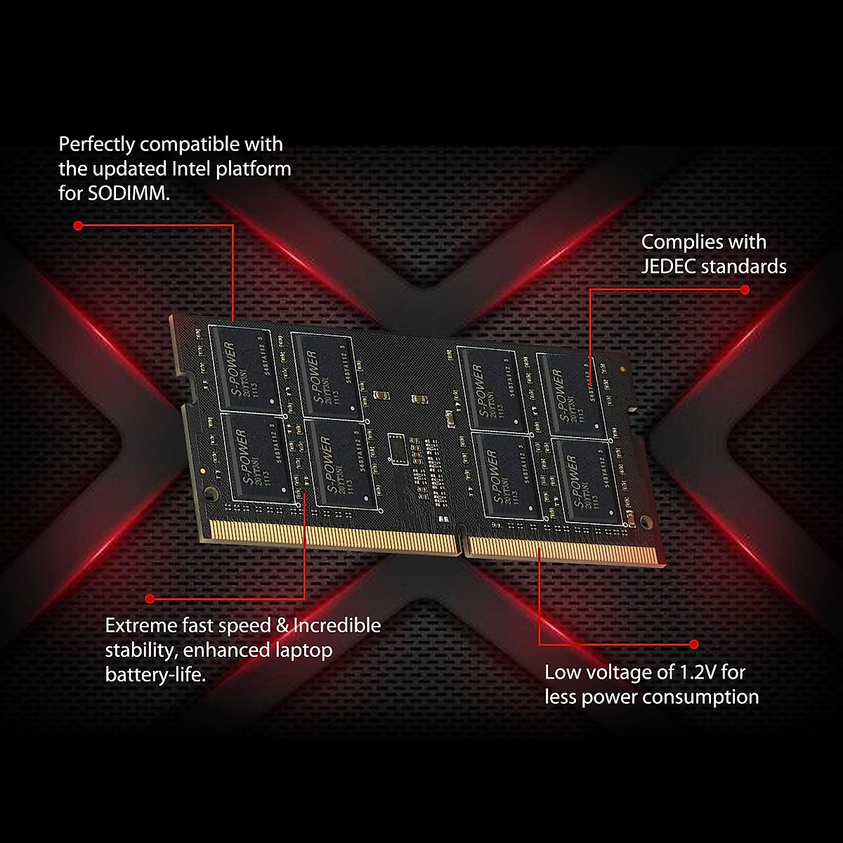 Silicon Power DDR4 32GB (2x16GB) 2666MHz 260-pin CL19 1.2V SODIMM Laptop RAM Computer Memory SU032GBSFU266B22AB