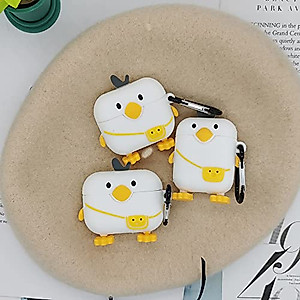 Dehoko Compatible with AirPods Case 1st 2nd Generation Duck, Kids Girls Boys Women Silicone Protective 3D Cartoon Kawaii Funny Cute Animal Design White Bag Duck Case Cover for AirPods 1&2 Gen (Duck)