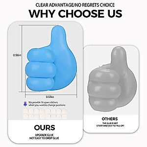 Silicone Thumb Wall Hook,16pcs Creative Self Adhesive Thumbs Up Shap Clips,Cord Holder Thimb Hooks, Multi-Function Data Wire Cable Clips for Home Office Desk Organize Key Hangers Car Storage