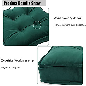 Wadser 2 Pack Velvet Seat Cushions for Dining Chair Square Home Office Chair Pads Soft Floor Pillows Tatami Yoga Meditation Pads, Gold, 15.7x15.7x2.4