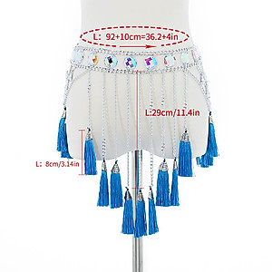 Salliy Rhinestone Body Chains Skirt Silver Sexy Belly Chain Dresses Festival Outfits Summer Body Bottom Jewelry for Women and Girls（Only Skirt）