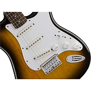 Squier Bullet Stratocaster HT SSS Electric Guitar, Brown Sunburst, Laurel Fingerboard & Professional Series Instrument Cable, Straight/Straight, Black, 10ft