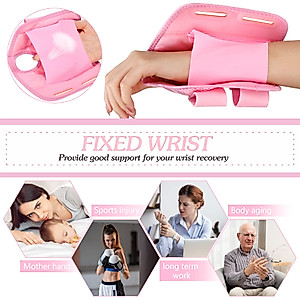 2 Pieces Wrist Brace Carpal Tunnel for Men Women Arthritis Wrist Brace Protector Night Sleep Removable Wrist Support Carpal Tunnel for Helping People Have a Better Sleep(Small/Medium,Pink)
