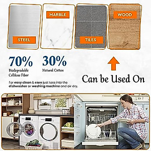 Enzo & Chino Swedish Dishcloths for Kitchen | Reusable Paper Towels Washable | 5 Pack Sun Print Swedish Dish Towels | Non-Scratch Cellulose Sponge Cloths | Biodegradable, No Odor