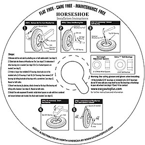 HORSESHOE New Commercial Solid 13x5.00-6 Flat Free Smooth Tire on Steel Wheel for Riding Lawn Mower (Deck 36"-68") Garden Tractor - Center hub 3.25"-5.9" - Bore ID 5/8" 135006 (2)