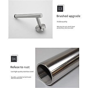 Bathroom Hardware Set Accessories Kit Brushed Stainless Steel Round Wall Rack Hand Bar Toilet Roll Paper Holder Robe Towel Hook,BG,Towel bar,60cm