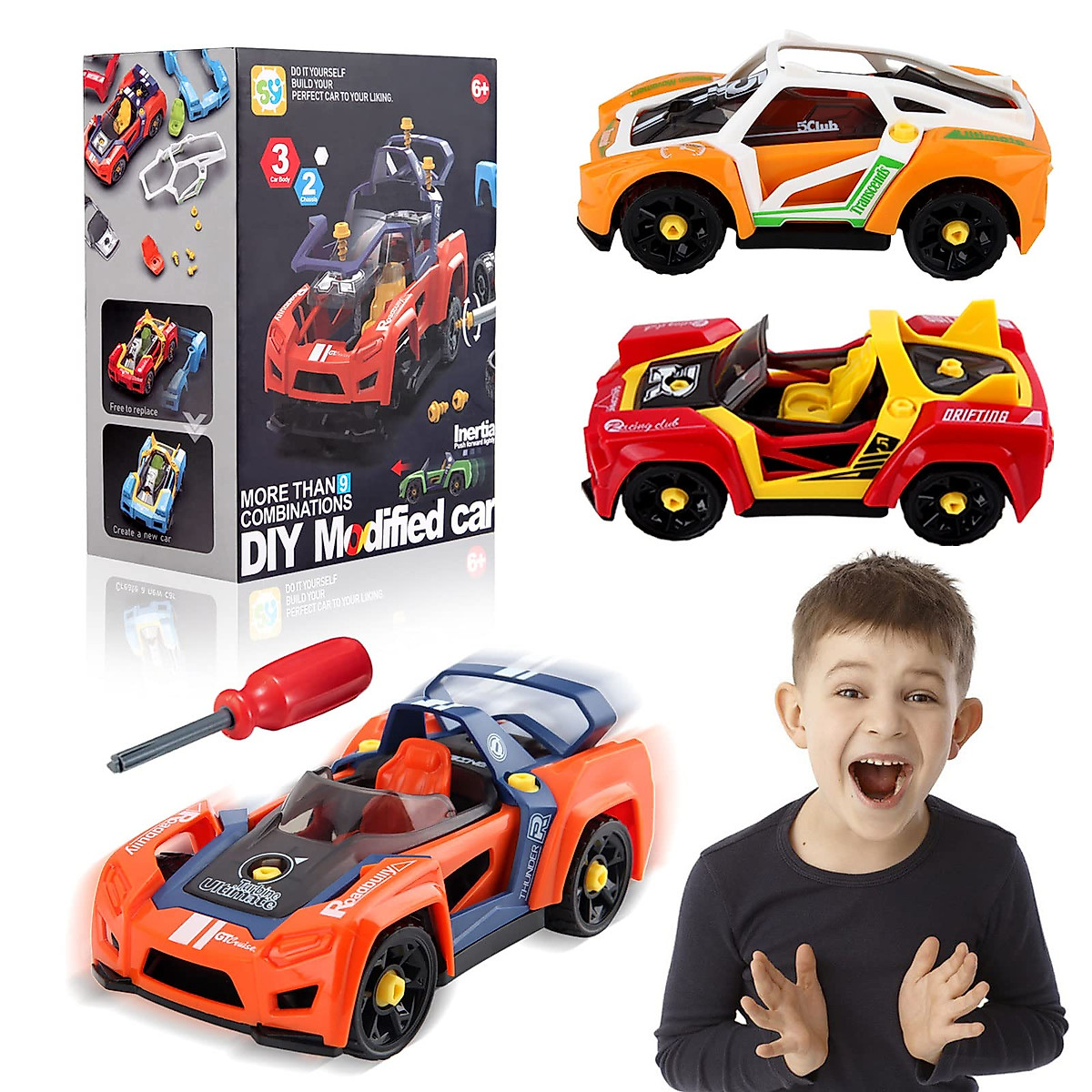 Minxuan Assembly Car Take Apart Race Car Toys for 6 7 8 Year Old Boy DIY STEM Gift Play Set -50PCS