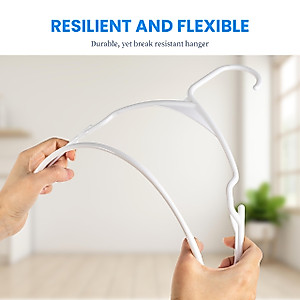 HealSmart Plastic Hangers 30 Pack, Space-Saving Clothes Hangers, Durable and Lightweight Hangers for Coats, Dresses, Shirts, Pants, White