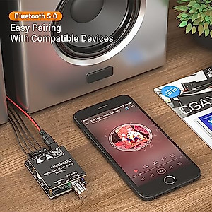 NEOHIPO ZK-502L Bluetooth 5.0 Amplifier Board 2 Channels 50W x 2 Mini Receiver Wireless Stereo Audio Digital Amp Module for Home Passive Speakers