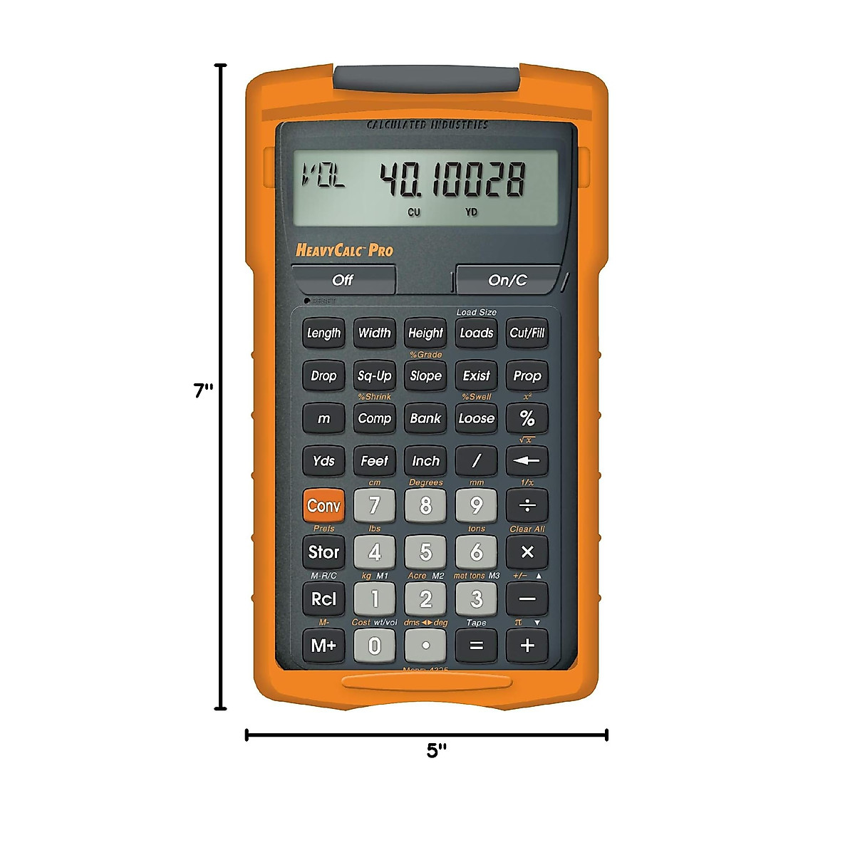Calculated Industries 4325 HeavyCalc Pro Feet-Inch, Tenths, Yards and Metric Construction Math Calculator Tool for Engineers, Estimators, Excavators, Highway Contractors and Heavy Equipment Operators