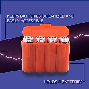 Powertron Batteries 3 Pack AA/AAA / CR123A Red Battery Holder Storage Cases