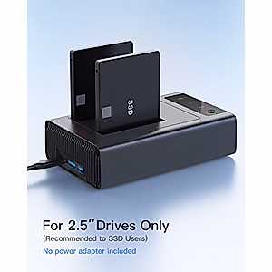 Inateck USB 3.2 Gen 2 Hard Drive Docking Station, ONLY for 2.5" SATA SSD/HDD, with Software Clone Function
