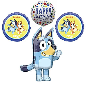 Anagram Bluey Bingo Balloons - Bluey Birthday Party Supplies Balloon Bouquet Decorations Pack of 4