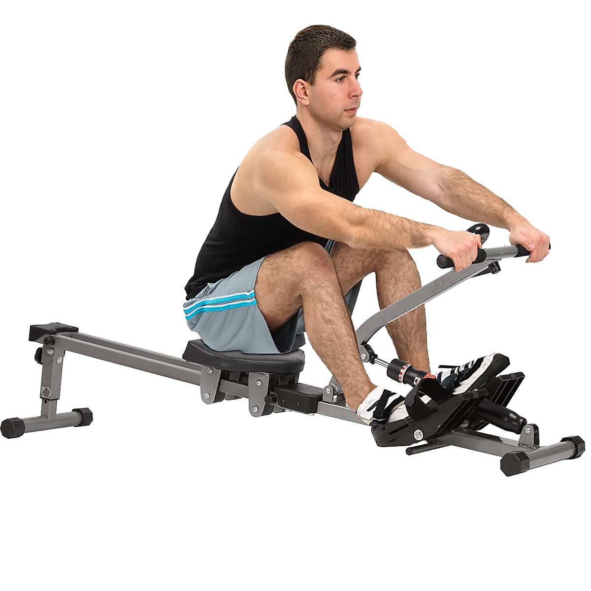 Koreyosh Hydraulic Rowing Machine for Home Use, Full Body Training Equipment with 12 Levels Adjustable Resistance, Foldable for Home Workout & Fitness, 260 Lbs Weight Capacity