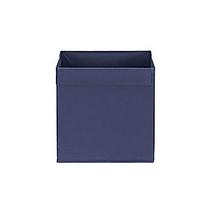 Household Essentials 87-1 Foldable Fabric Storage Bins | Set of 6 Cubby Cubes with Flap Handle, Navy Blue