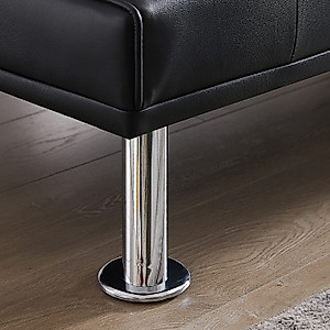 hansones Futon Sofa Bed Modern Linen Fabric Couch Bed Loveseat Convertible Daybed with 2 Cup Holders and Removable Armrests for for Compact Living Space Apartment Dorm Office (Black)