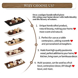 Hanobe Decorative Wooden Dough Bowl: Wood Table Centerpiece Decorations Rustic Natural Candle Holder Tray Trough for Dining Room Kitchen Decor, Brown