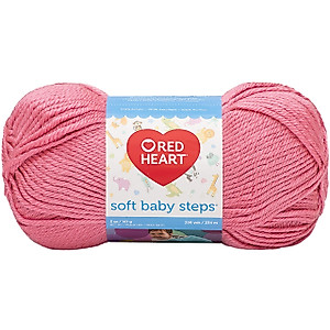 RED HEART Soft Baby Steps Yarn-Strawberry, 1 Pack, Multicolor