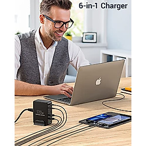 LMAIVE USB C Charging Station, 120W Multiport USB Charging Station, Multi USB Charger Station, Charging Station for Multiple Devices, USB Charging Hub Compatible with MacBook, Laptop, iPhone, iPad