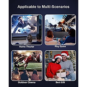 FUDONI Projector with 5G WiFi and Bluetooth, 2023 Upgraded Portable Movie Outdoor 1080P Full HD 400 ANSI Lumen Projector 4K Supported, Home Theater Media Video Projector for Phone/PC/USB/TV Stick/PS5