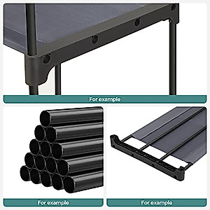 SONGMICS Freestanding Closet Organizer, 44-Inch Clothes Rack with 2 Hanging Rods, Portable Wardrobe Clothes Organizer with 4 Storage Shelves, Gray URYG024G02