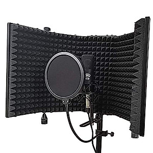 AxcessAbles SF-101KIT Half Dome 32.5"Wx13"H (422sq inch) Studio Microphone Isolation Shield w/Stand, Condenser Mic. Compatible w/Focusrite, Phantom Powered Audio Interfaces. Recording, Podcast,