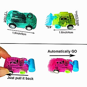 Himeeu 40 Pcs Pull Back Vehicles Mini Car Toys Friction Powered Racing Cars Mini Constructions Trucks for Preschool Toddlers Boys & Girls,Bulk Party Favors Toys