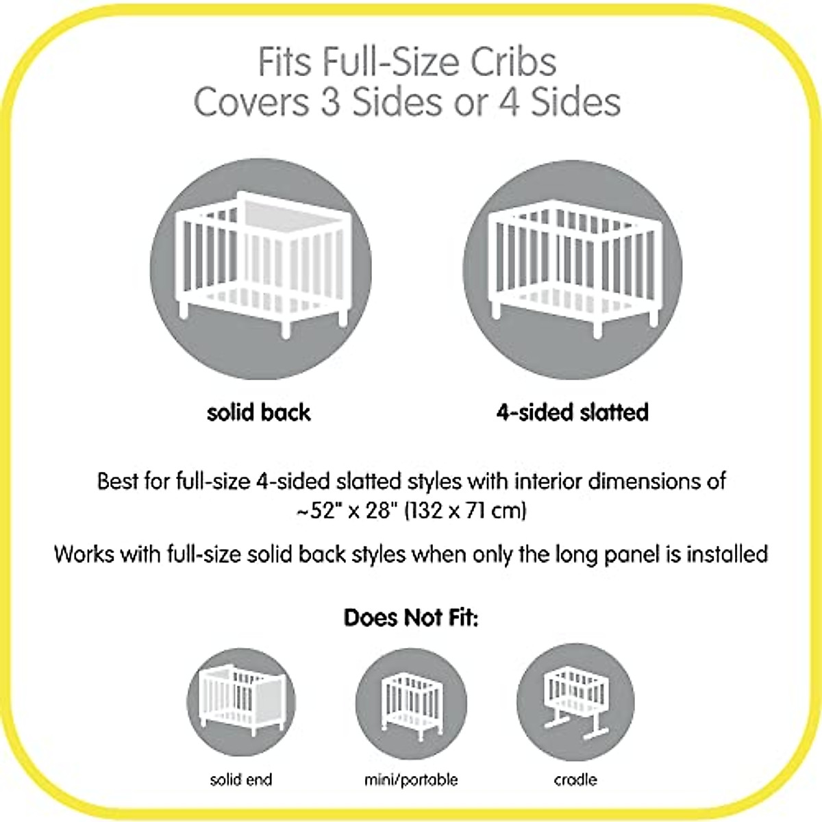 BreathableBaby Breathable Mesh Crib Liner - Deluxe Muslin Collection - White - Fits Full-Size Four-Sided Slatted and Solid Back Cribs - Anti-Bumper