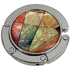 Store-Play Mother of Pearl Purse Hook Magnet Clip Table Handbag Hanger Foldable Table Holder (New Patchwork)