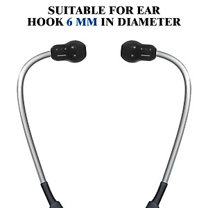 Black Ear Tips Replacement Earpiece Soft Ear End Earbuds for Hospital Clinic Doctor Students 10pcs