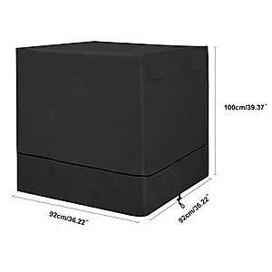 Air Conditioner Covers for Outside Units, Uranshin 36 Inch Square A/C Unit Winter Weather Protector, Heavy Duty 600D Outdoor Central AC Cover with Air Vents, Waterproof AC Defender Cover 36 x 36 x 39