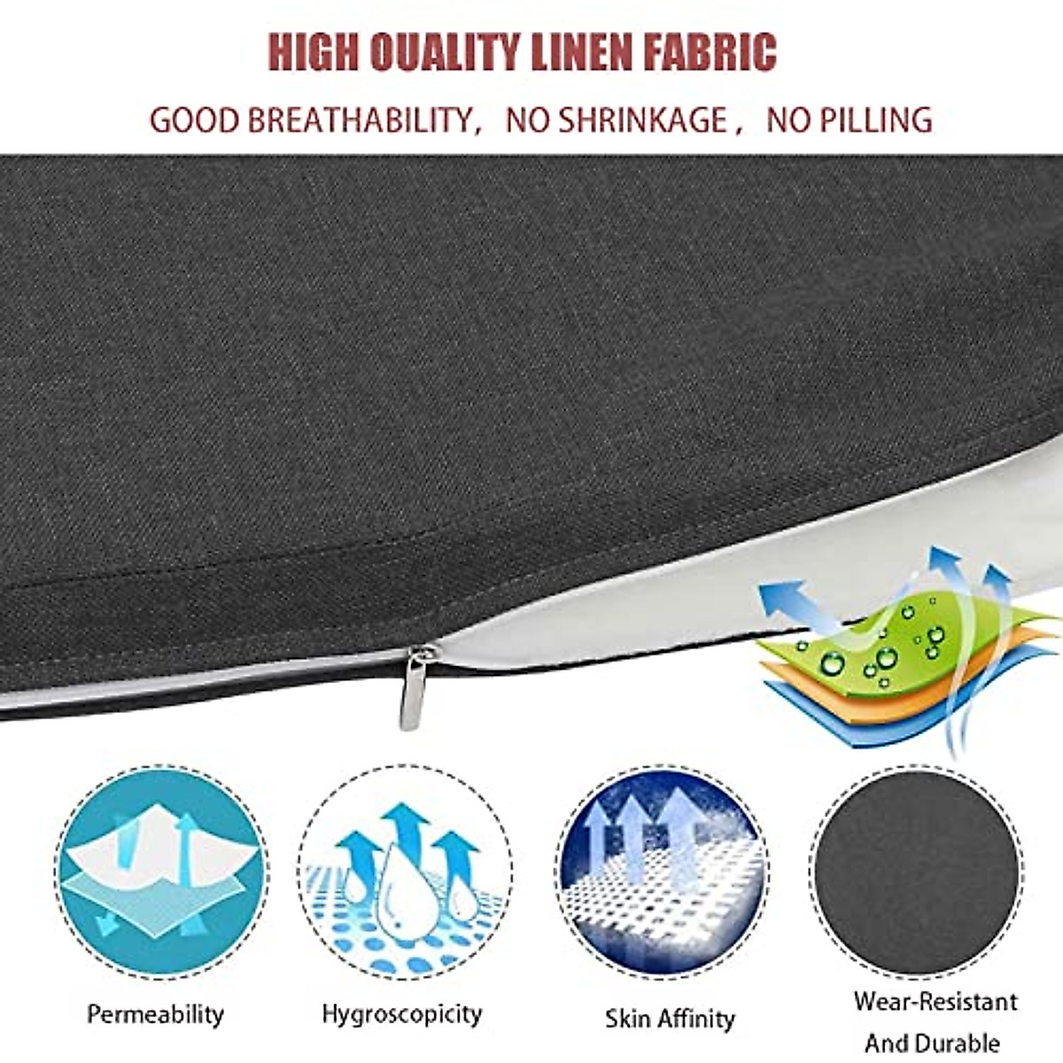 Custom Bench Cushion, Personalized Size Bench Pad with Non-Slip Bottom Bay Window Seat Cushion Indoor, Garden Patio Bench Cushions for Outdoor Furniture, Long Chair Pad for Swing Porch (3.15" Thick)