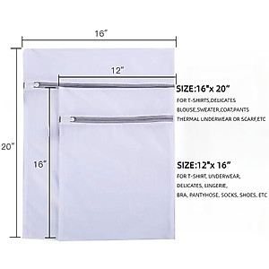 4Pcs Durable Fine Mesh Laundry Bags for Delicates (1 XL 20 x 24 Inches, 1 L16 x 20 Inches,1 Medium 12 x 16 Inches, 1 Small 10 x 12 Inches)