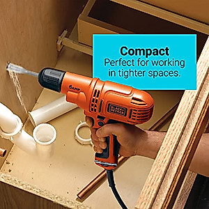 BLACK+DECKER 6.0 Amp 3/8 in. Electric Drill/Driver Kit (DR340C)