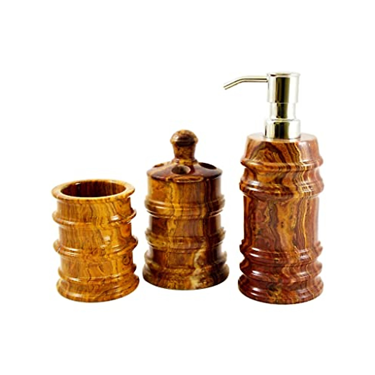 Multi-Brown Onyx 3-Piece Bathroom Accessory Set