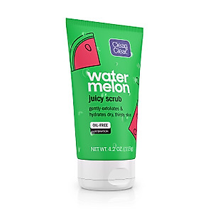 Clean & Clear Hydrating & Exfoliating, Gentle & Oil Free Juicy Watermelon Daily Facial Cleanser Scrub, Buffs Dirt & Oil While Cleansing & Quenching Dry Skin, 4.2 Fl Oz